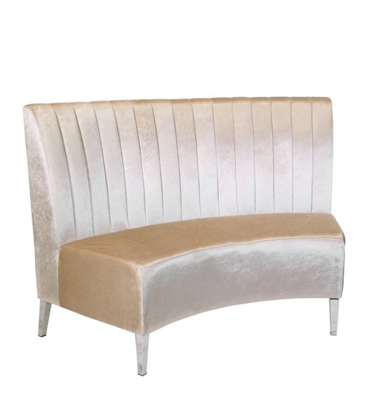 Rent Beatrice Banquette - Champagne Velvet Banquettes & Baroque Seating ...